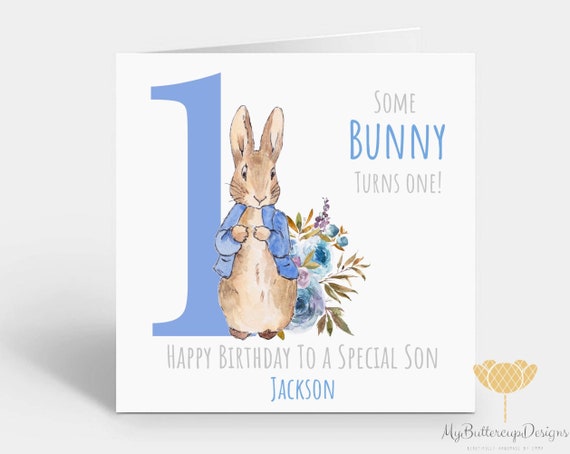 Personalised Peter Rabbit Birthday Card 1st Birthday Card | Etsy UK