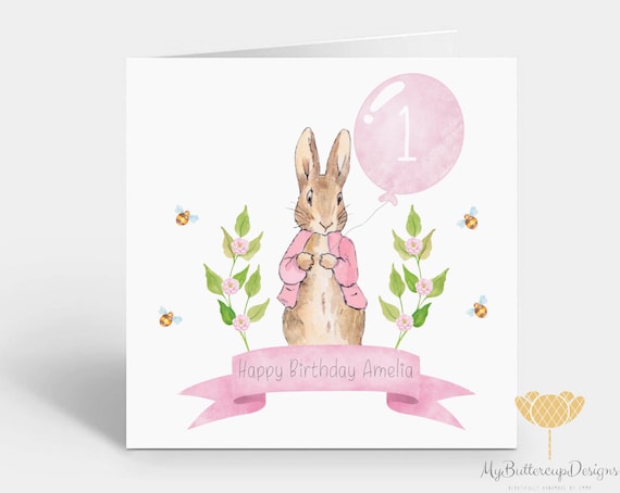 Personalised Peter Rabbit Birthday Card Flopsy Birthday Card - Etsy UK