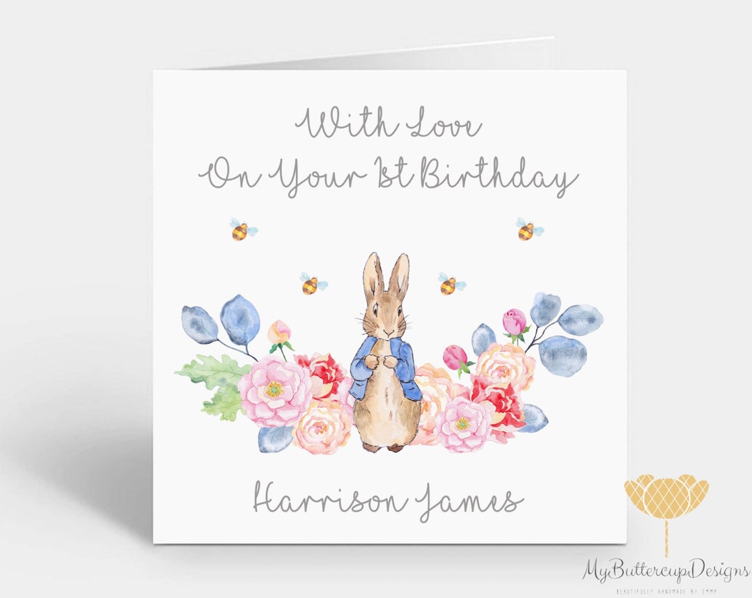 Personalised Peter Rabbit Birthday Card ~ 1st Birthday Card ~ 2nd ...