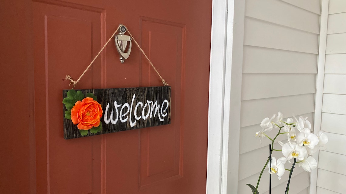 Welcome Sign Outdoor Sign Front Door Decor Wooden Sign - Etsy