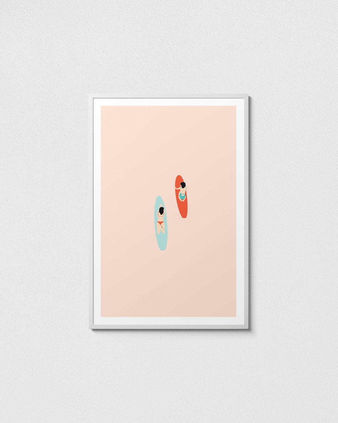 Surfer Girls Poster | Summer Prints | Water Sports | Minimal Colorful ...