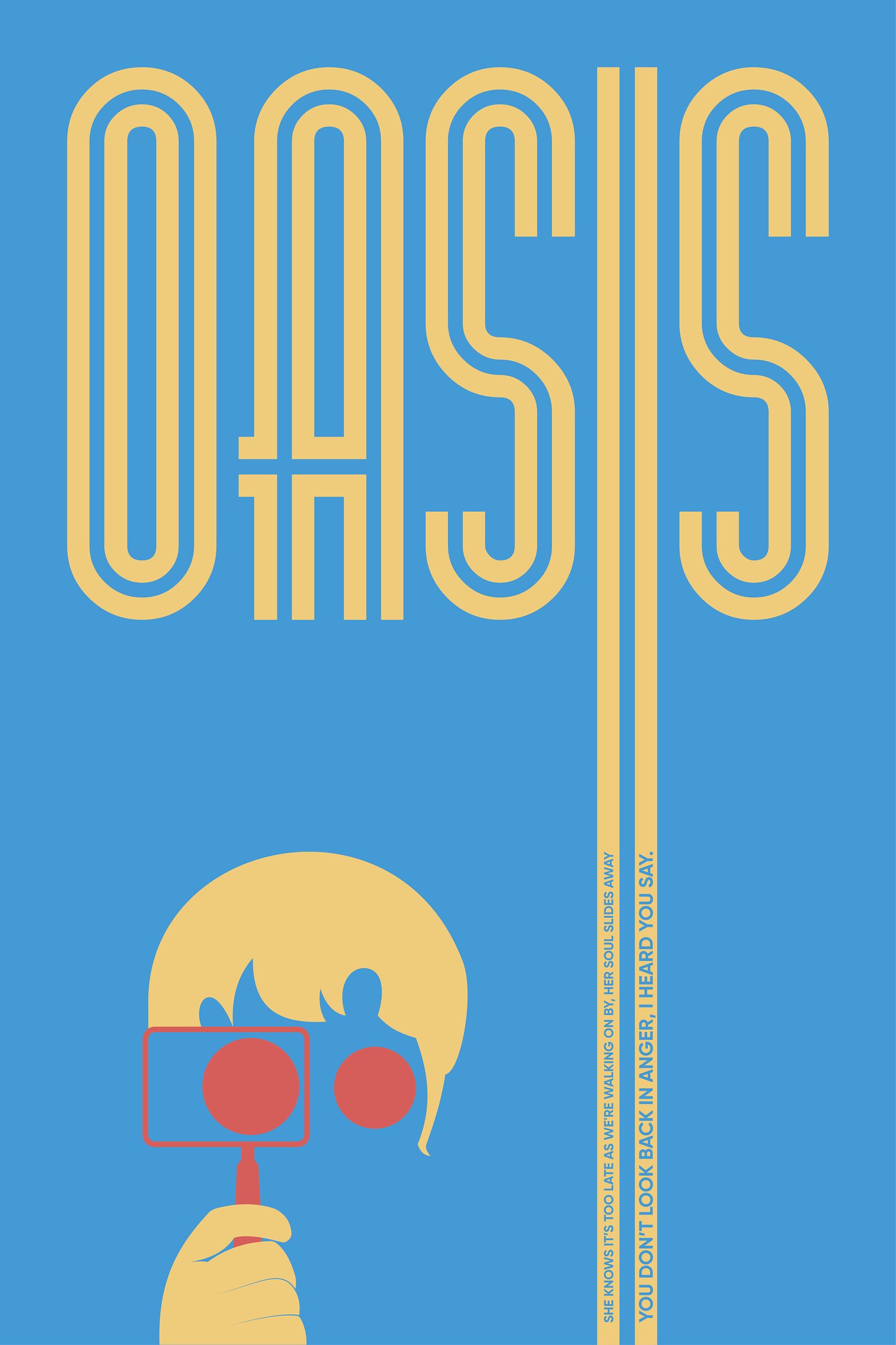 Oasis Don’t Look Back in Anger Print | Band Song Lyrics Poster ...