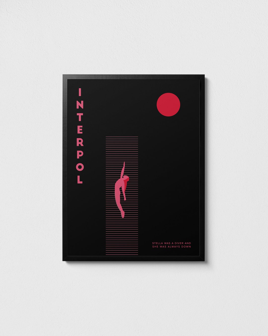 Interpol Poster: Stella Was A Diver, Minimalist Song Lyrics Art - Etsy