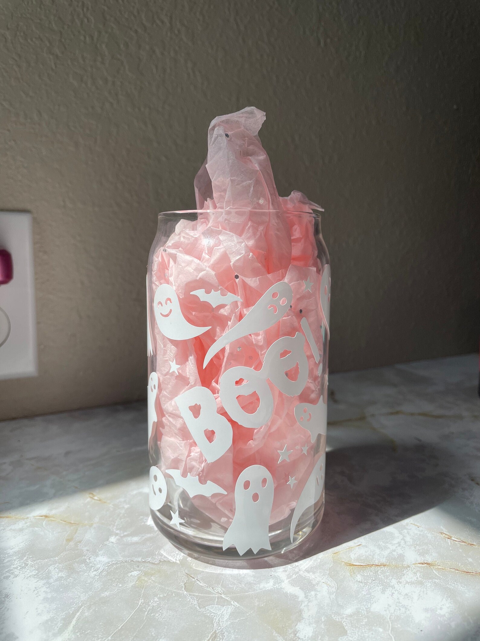 Ghost beer can glass Halloween cup cute halloween cup | Etsy