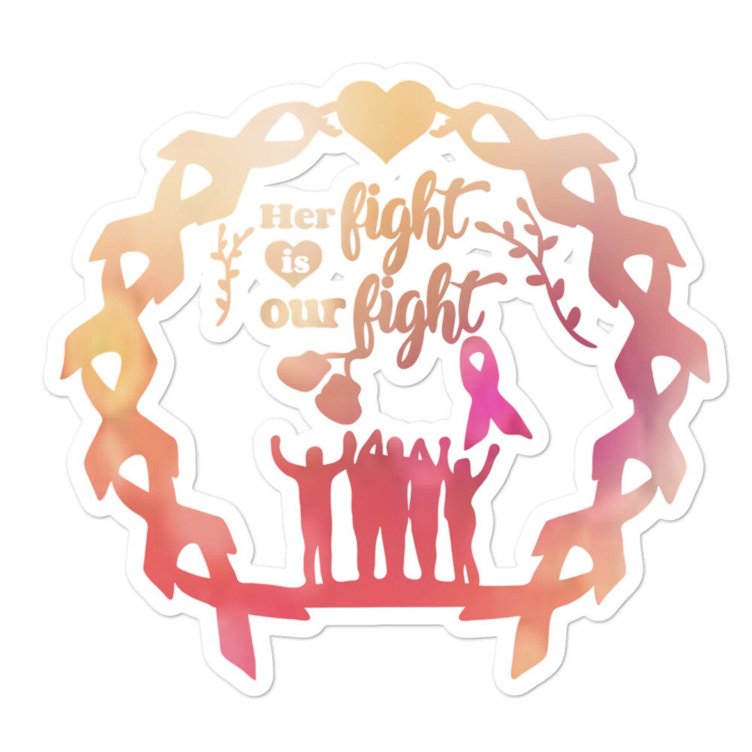 Breast Cancer Sticker, Cancer Support Sticker, Pink Ribbon Sticker ...