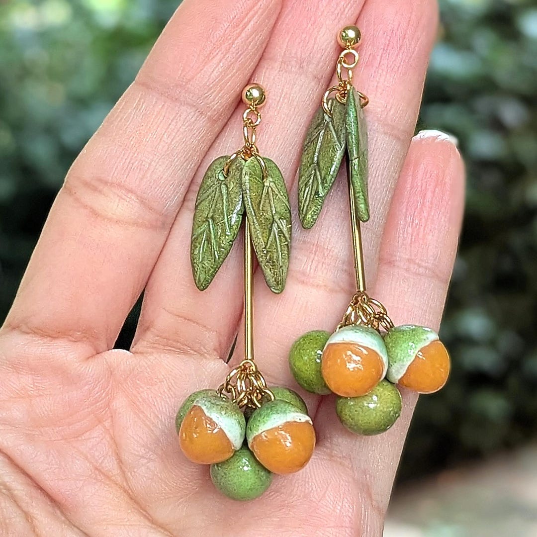 Puerto Rico Jewelry Quenepa Bunch Fruit Earrings Made in PR - Etsy