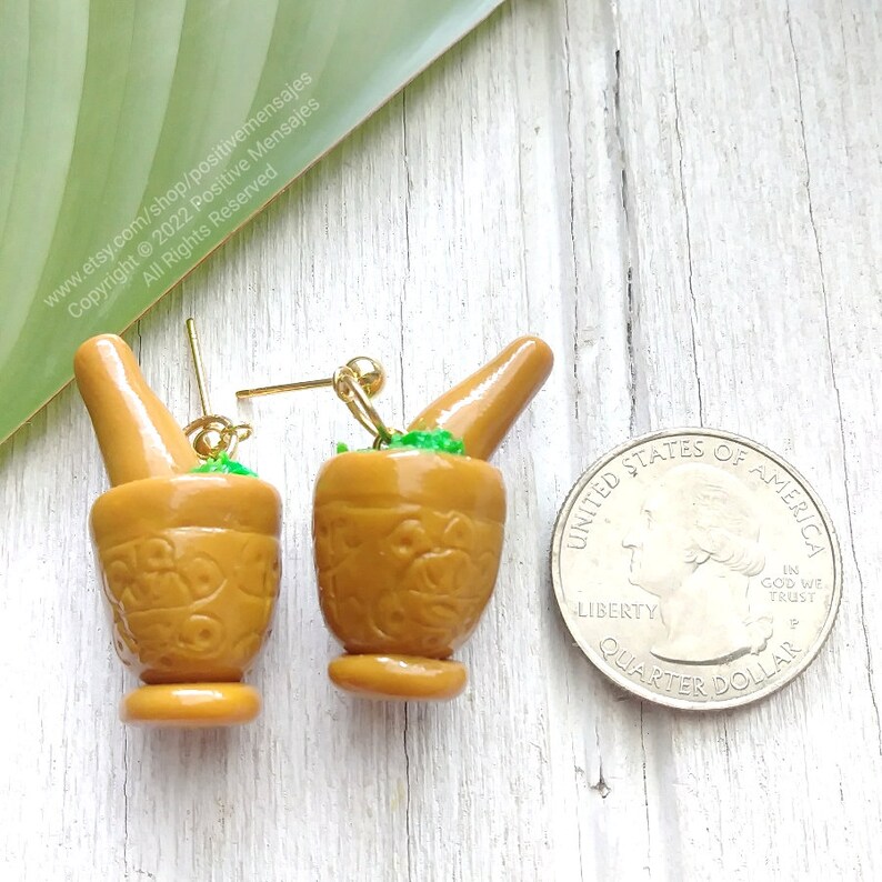 Puerto Rico Jewelry Taino Pilon With Sofrito Earrings - Etsy
