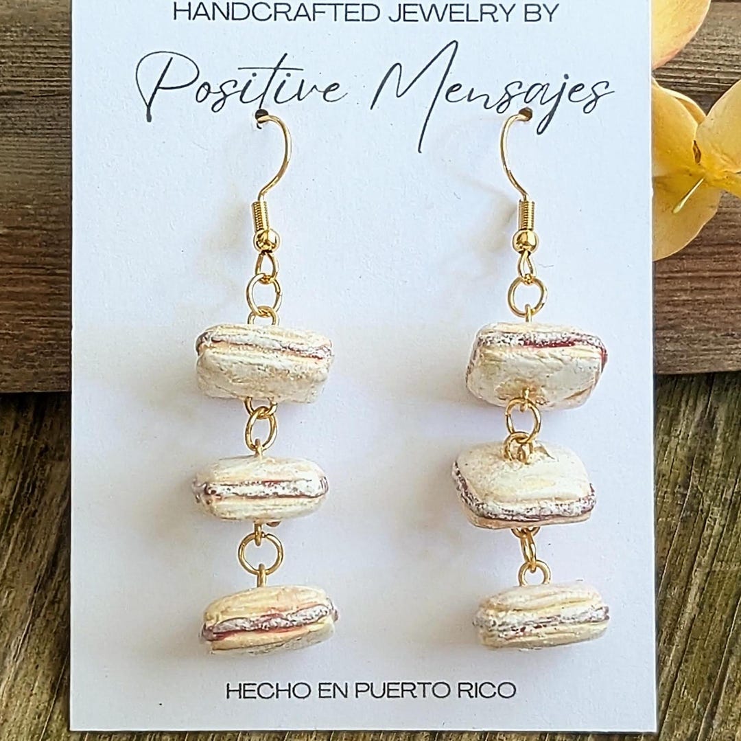 Puerto Rico Pastry Jewelry | Pastelillos De Guayaba Three-tier Earrings ...
