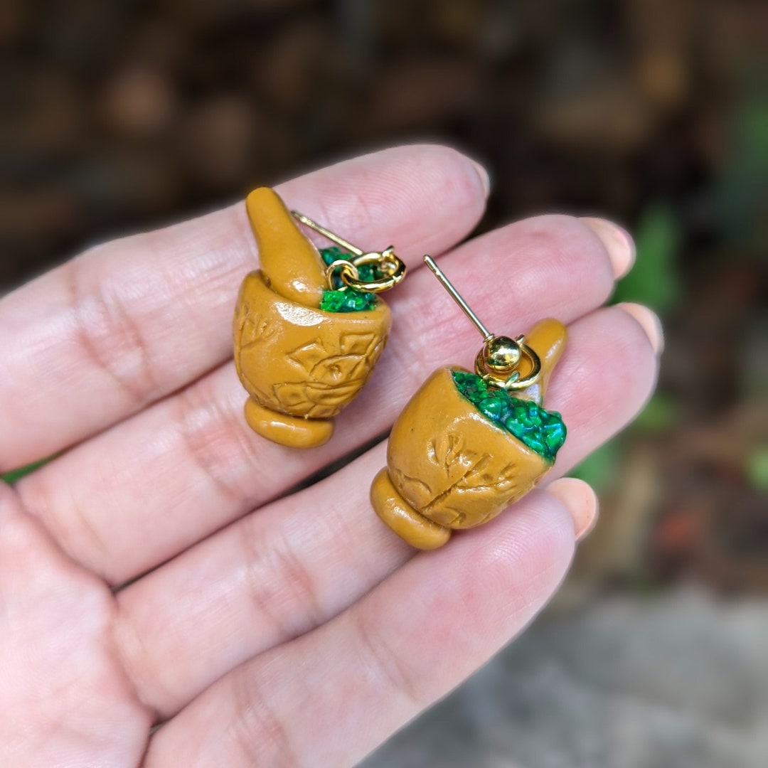 Puerto Rico Jewelry Taino Pilon With Sofrito Earrings Artesania Boricua ...