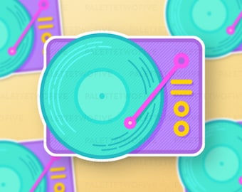 Vinyl Record Player Sticker - Etsy