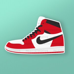 Sneaker Shoes Stickers, Red and White Sneak Sticker, Sneakerhead ...