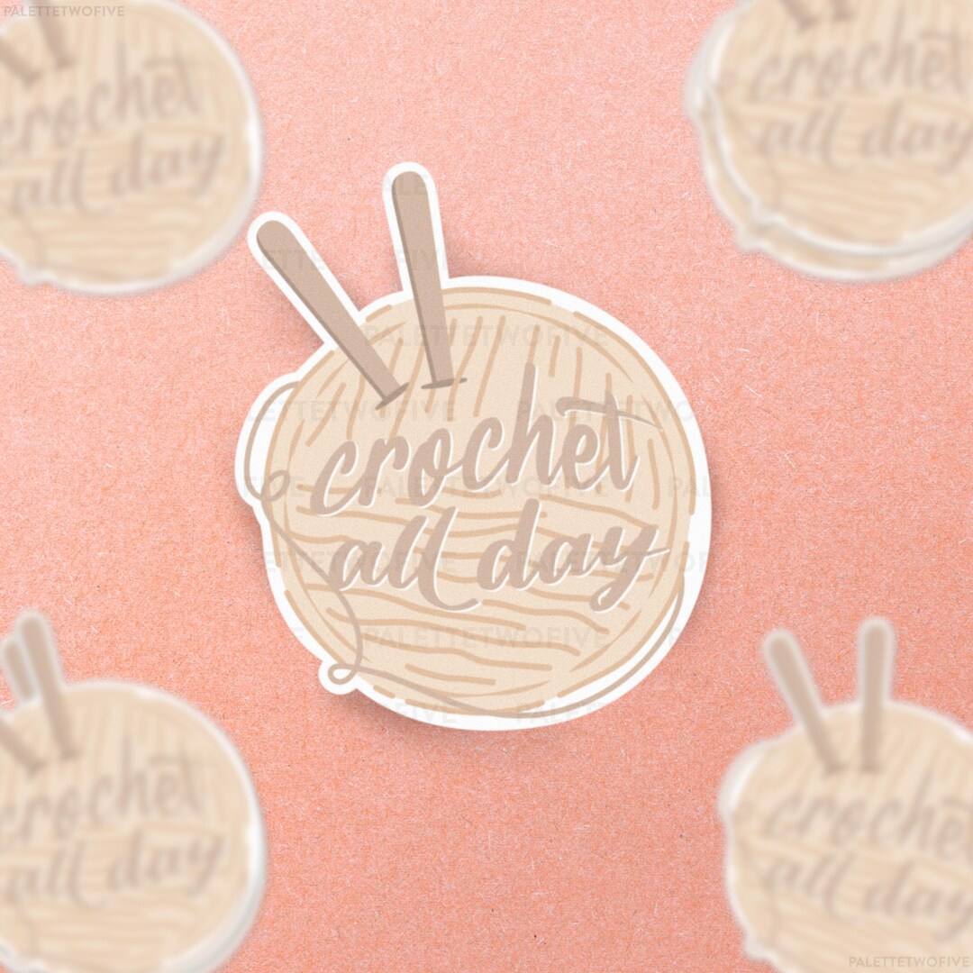 Crochet Sticker, Crocheting Sticker, Knitting Sticker, Crochet Vinyl ...