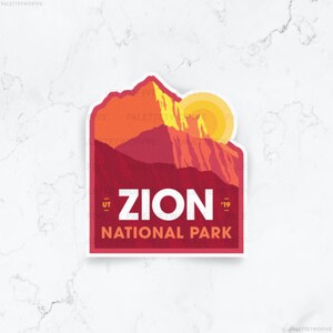 Zion National Park Sticker, Zion Park Sticker, Travel Sticker, Camping ...