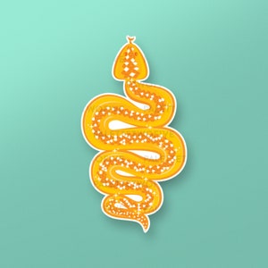 Snake Sticker, Cute Snake Sticker, Yellow Snake Sticker, Snake Decal ...