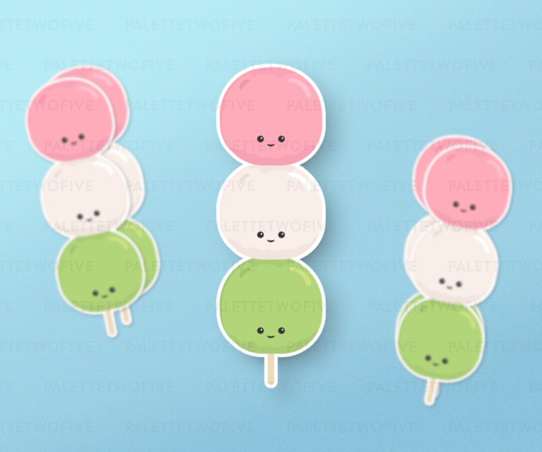 Dango Sticker Cute Mochi Decal, Japanese Mochi Sticker, Cute Dessert ...