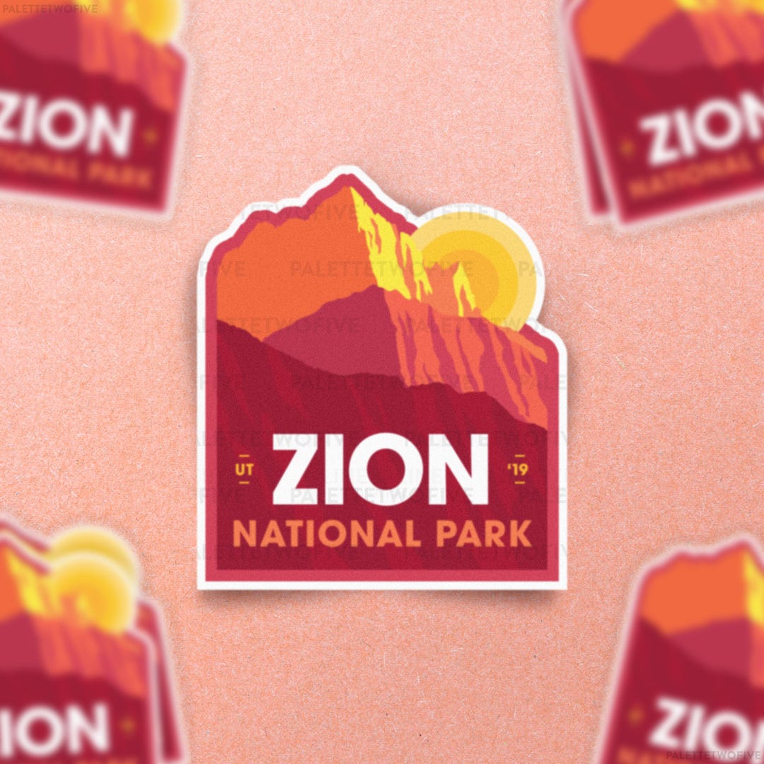 Zion National Park Sticker, Zion Park Sticker, Travel Sticker, Camping ...
