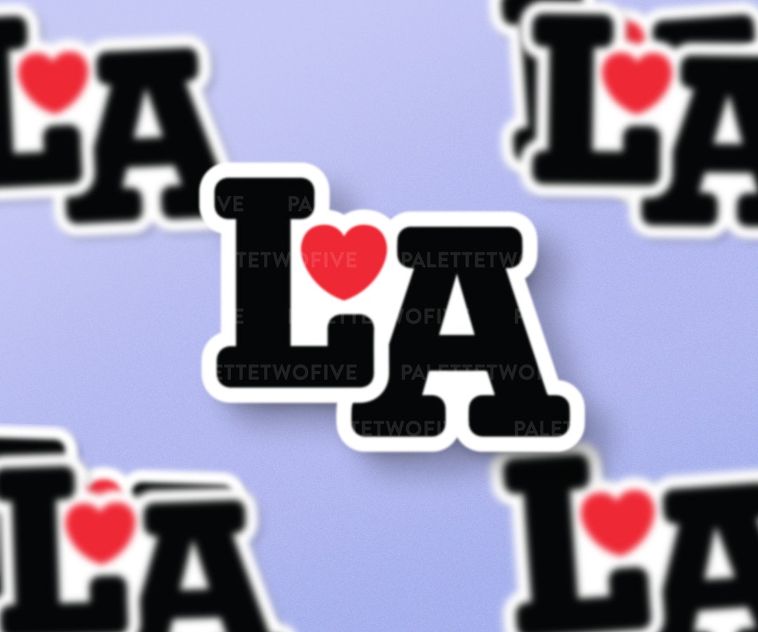 Los Angeles Sticker, LA Sticker, I Love LA Sticker Decal, LA Love, Los ...