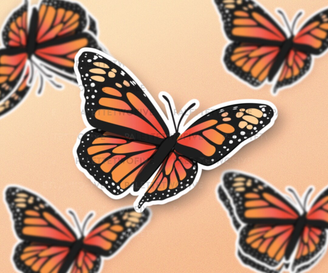 Butterfly Sticker, Monarch Butterfly Sticker, Cute Butterfly Sticker ...