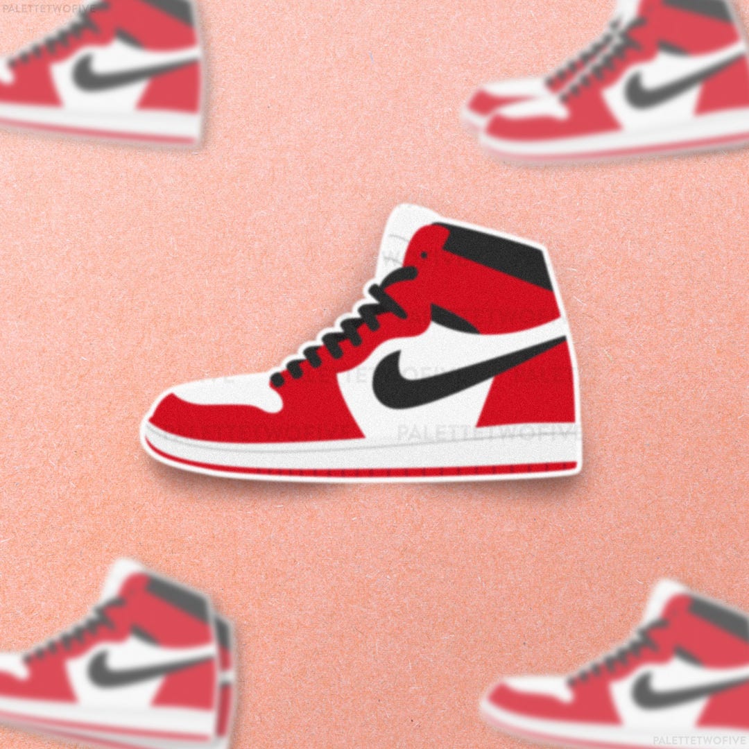 Sneaker Shoes Stickers, Red and White Sneak Sticker, Sneakerhead ...