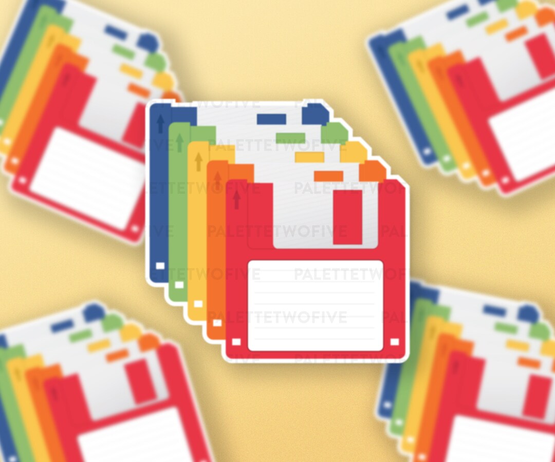 Floppy Disk Sticker, Vintage Computer Sticker, Computer Sticker, 90's ...