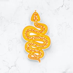 Snake Sticker, Cute Snake Sticker, Yellow Snake Sticker, Snake Decal ...