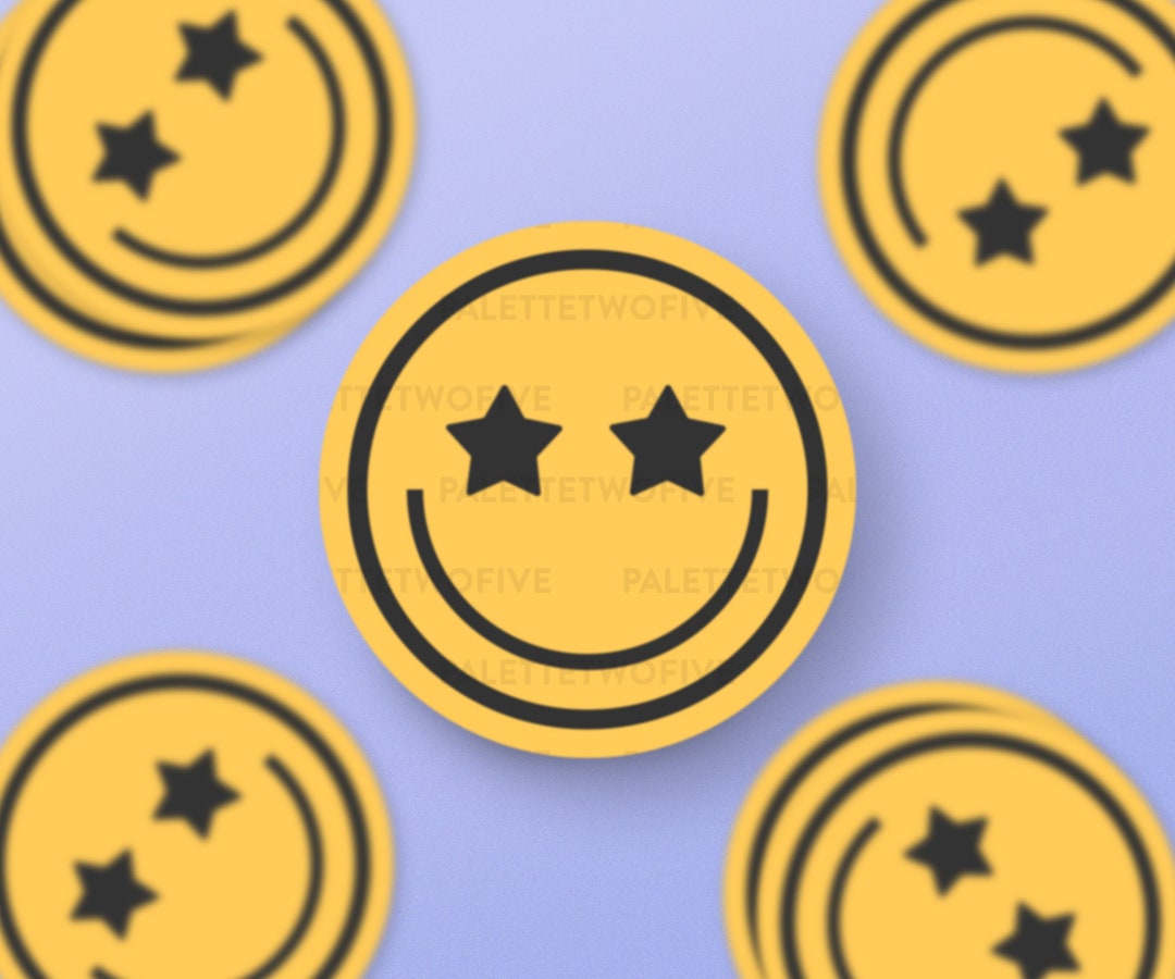Happy Face Sticker, Smiley Face Sticker, Yellow Smile Sticker, Be Happy ...