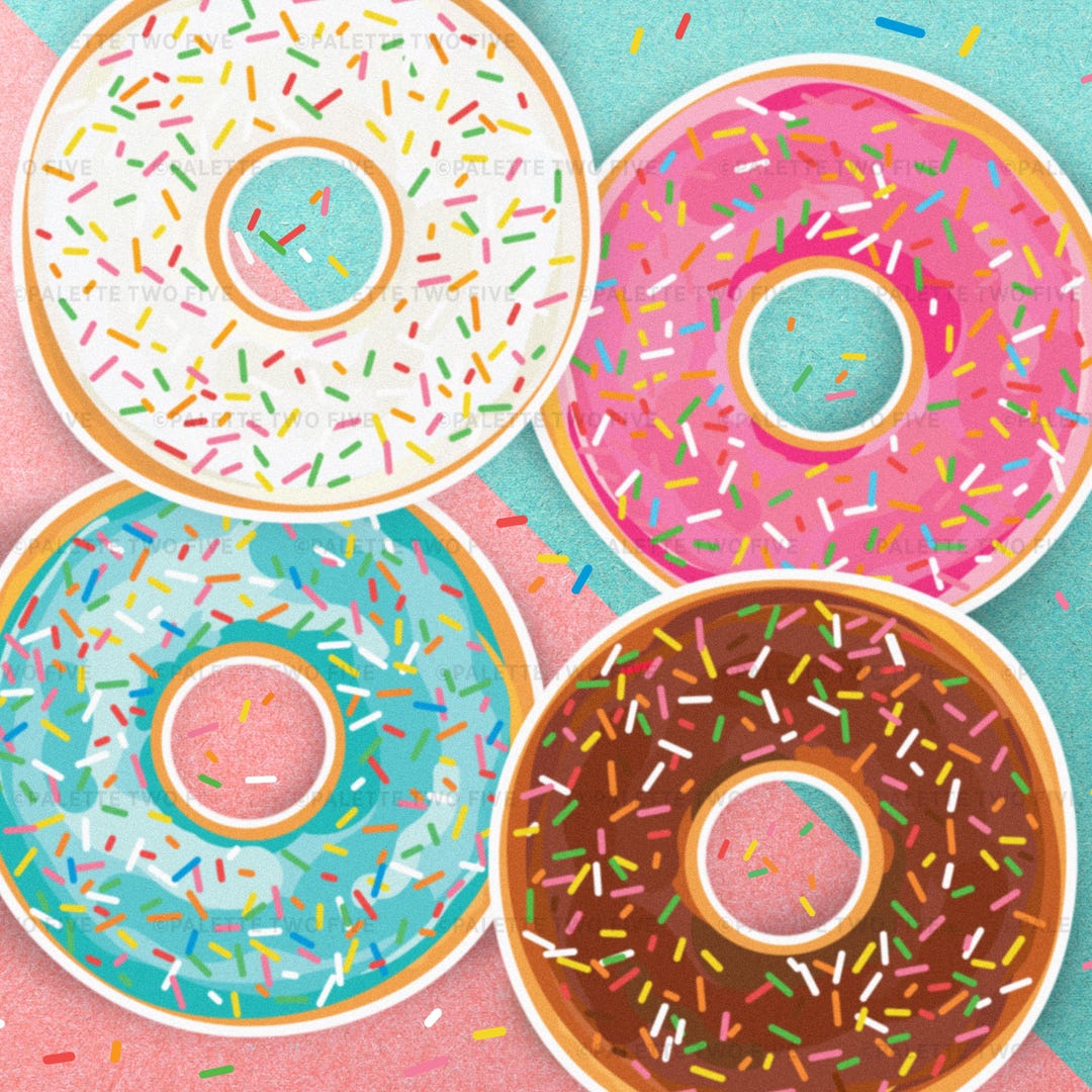 Sprinkle Donut Sticker, Sprinkle Donut Decal, Donut Sticker - Trendy ...
