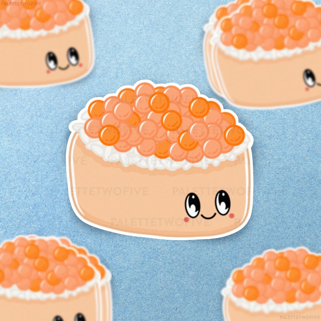 Sushi Sticker, Sushi Salmon Sticker, Kawaii Sticker, Cute Sushi Sticker ...