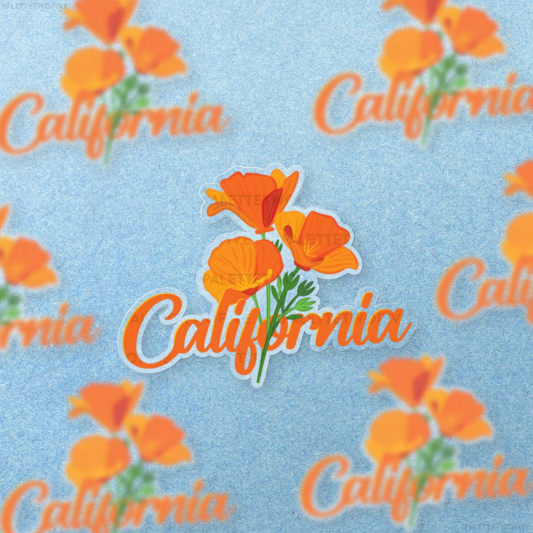 Poppy Sticker, California Poppy Sticker, Golden Poppy State Flower ...