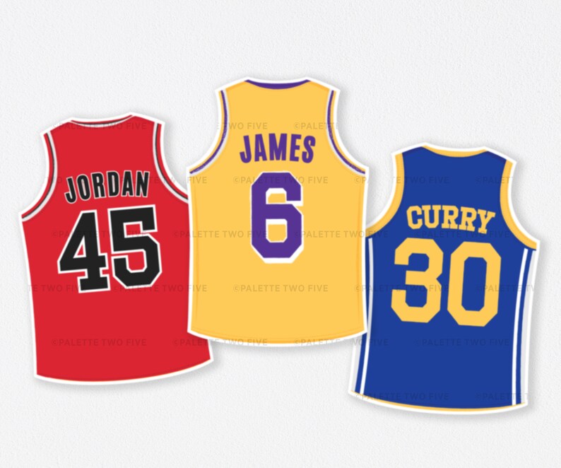 Basketball Jersey Sticker Jordan Sticker James Sticker - Etsy