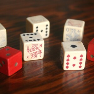 Set of 5 Vintage Bakelite Dice Mid Century Modern Playing Card Suit Die ...