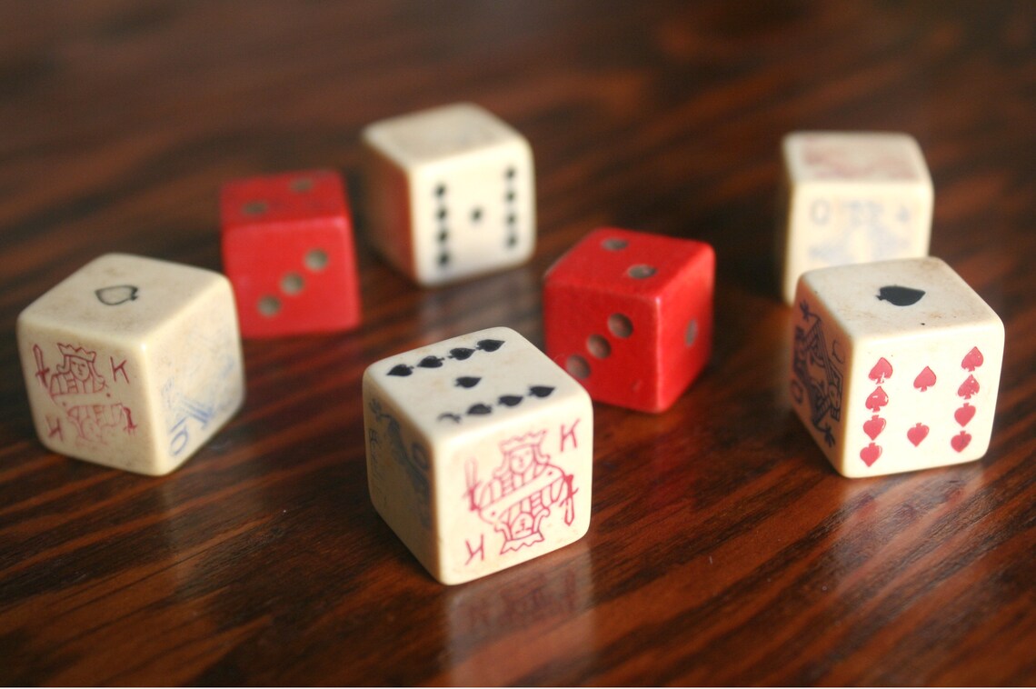 Set of 5 Vintage Bakelite Dice Mid Century Modern Playing | Etsy