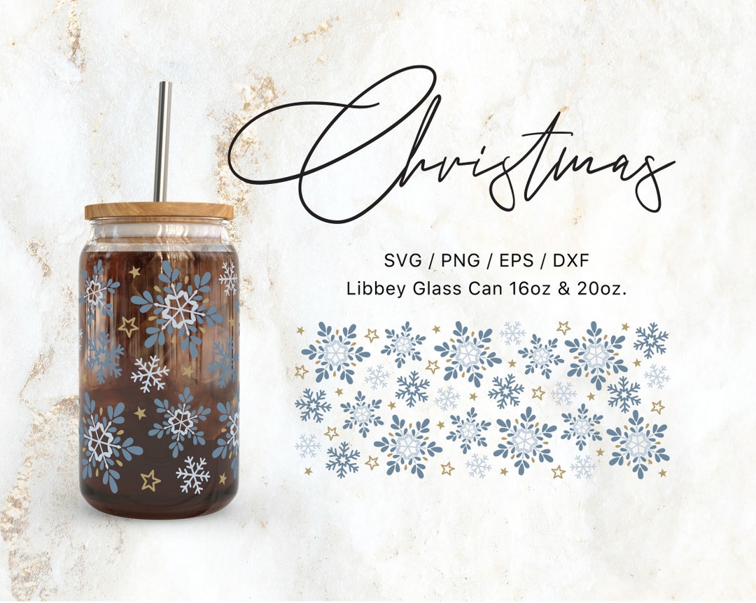 Libbey Glass 16oz | 20oz Snowflakes Svg Files for Cricut / Silhouette ...