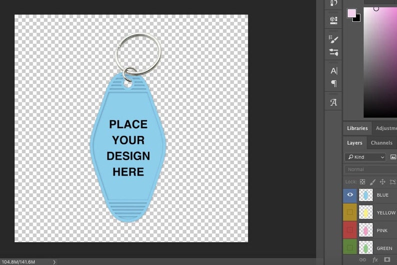 Vintage Hotel Keychain Mock up Photoshop File 6 Colour - Etsy