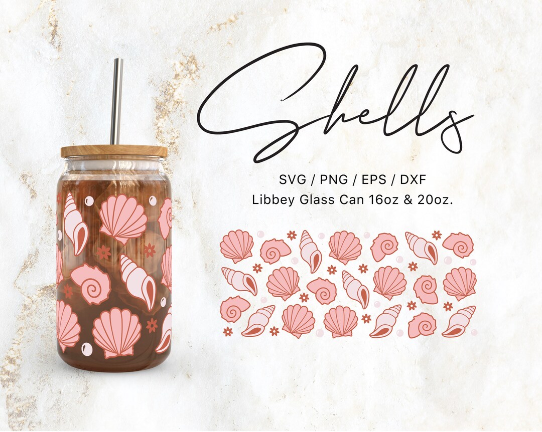 Libbey Glass 16oz | 20oz Cute Sea Shells Svg Files for Cricut ...