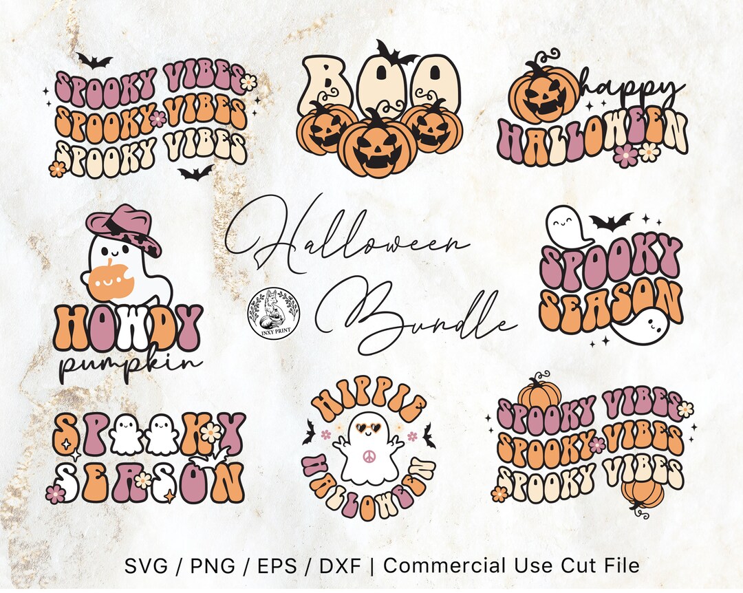 Halloween Groovy/wavy Bundle Svg Files for Cricut & Silhouette Cameo ...