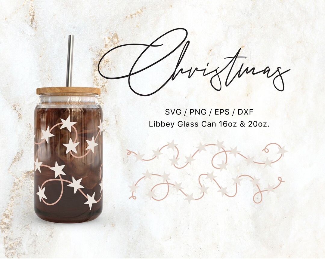 Libbey Glass 16oz | 20oz Starry String Lights Svg Files for Cricut ...