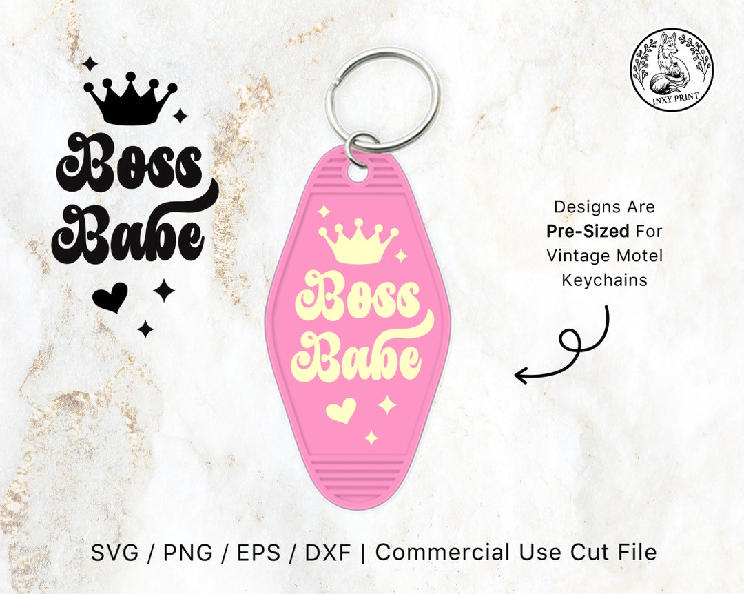 Motel Keychain SVG Boss Babe | Compatible With Cricut Design Space ...