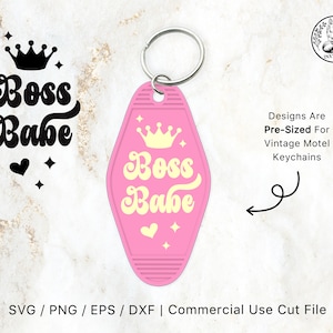 Motel Keychain SVG Boss Babe | Compatible With Cricut Design Space ...