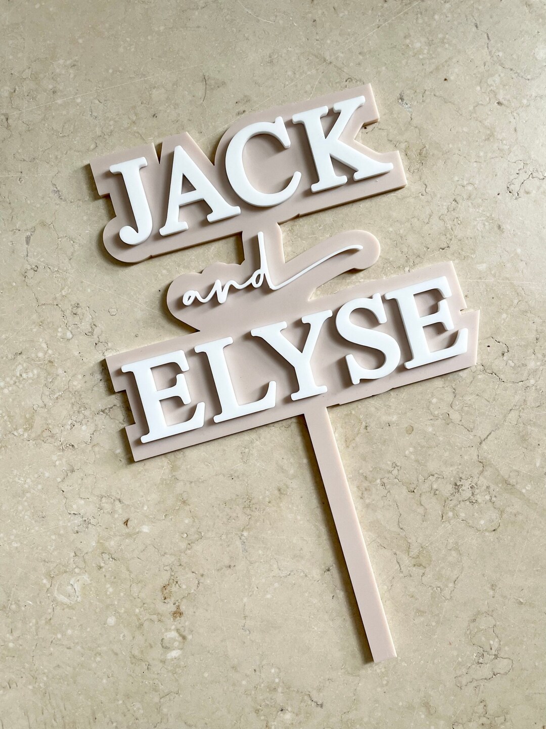 Cake Topper | Double Layer | Personalised | Birthday | Engagement ...