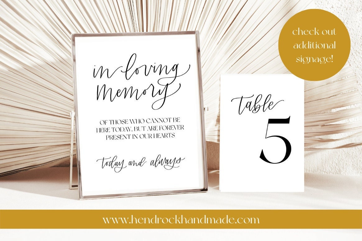 In Loving Memory Sign Printable in Memory Sign Printable - Etsy