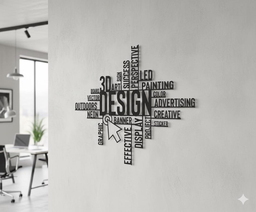 Typography Design Word Art Print | 3D Graphic Poster (digital Download ...