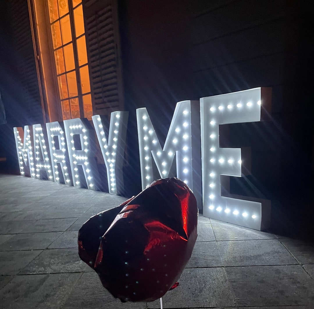 18'' / 45cm Marry Me Marquee Letter Sign, Marquee Light up Letters ...