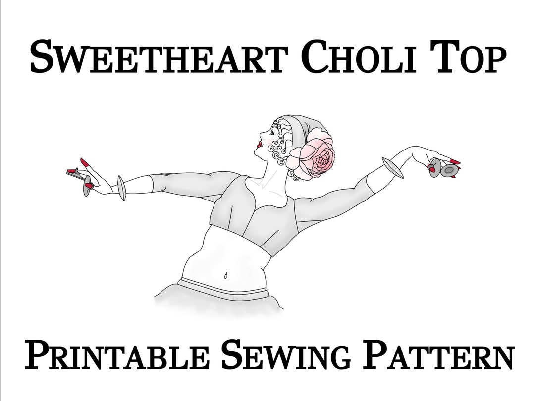 Sweetheart Choli Top - Printable Sewing Pattern - Etsy