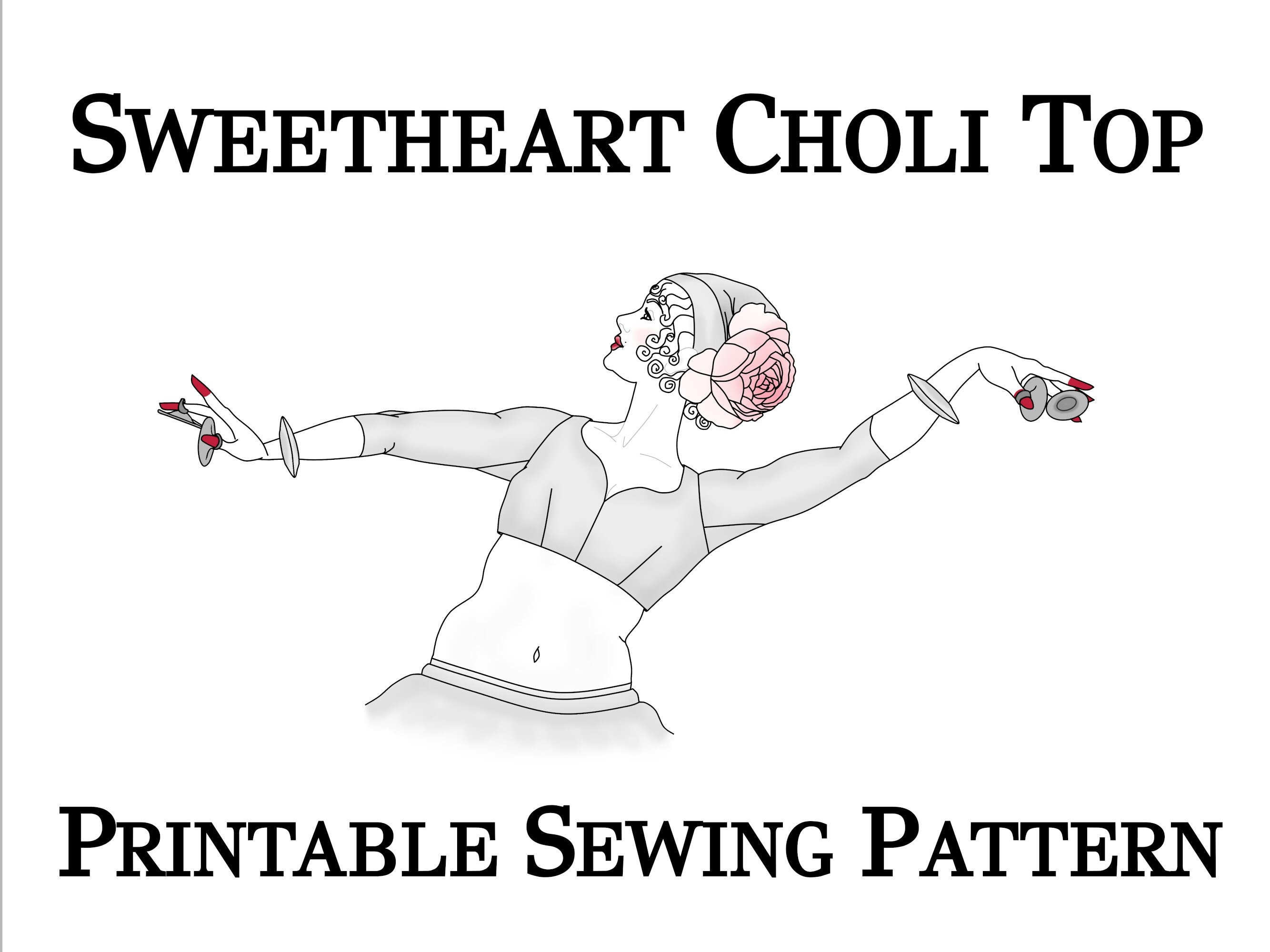 Sweetheart Choli Top - Printable Sewing Pattern - Etsy