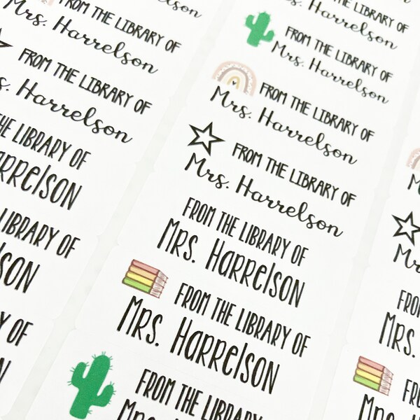 From the Library of Stickers - Etsy