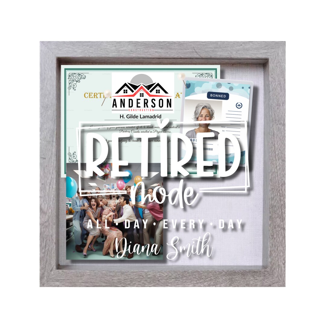 Retirement Keepsake Shadowbox Personalized With ANY Name Scrapbook Box ...