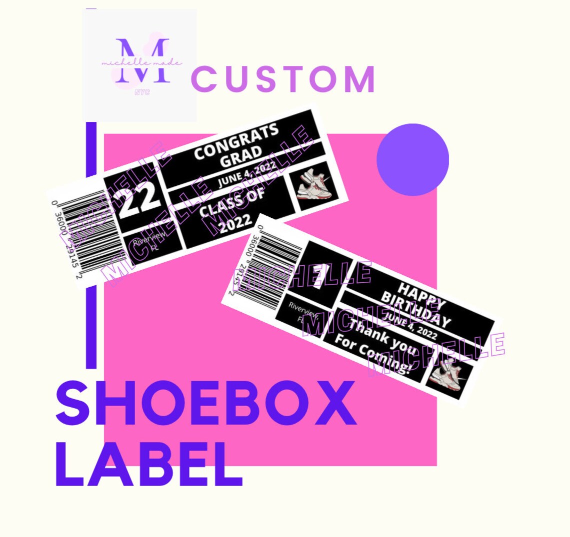 Shoe Box Favor Labels /custom Labels - Etsy