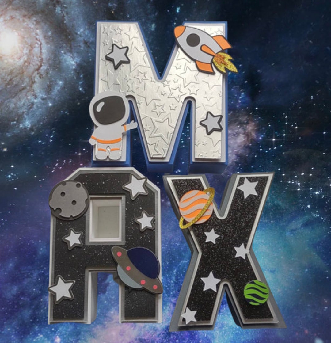 Space 3d Letters / Space Birthday / Space Decor - Etsy