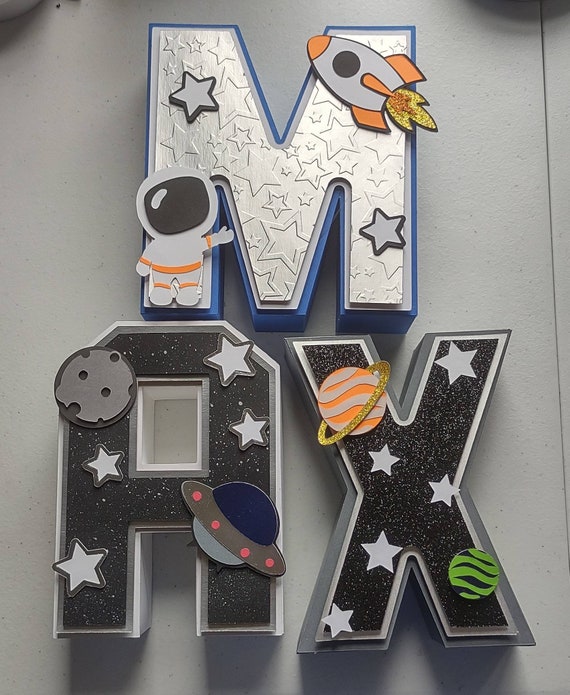 Space 3d letters / space birthday / space decor | Etsy